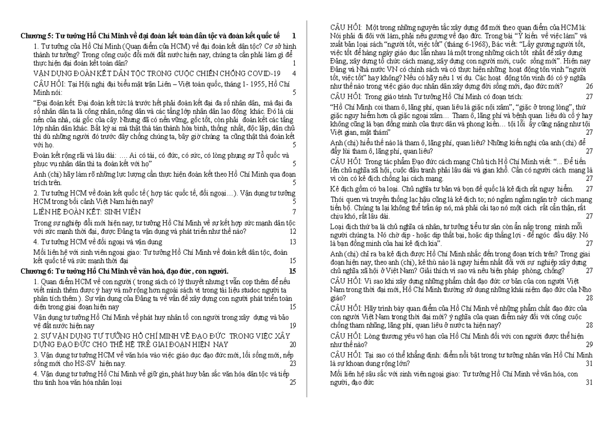 3 bản - jjkkk - Chương 5: Tư tưởng Hồ Chí Minh về đại đoàn kết toàn dân ...