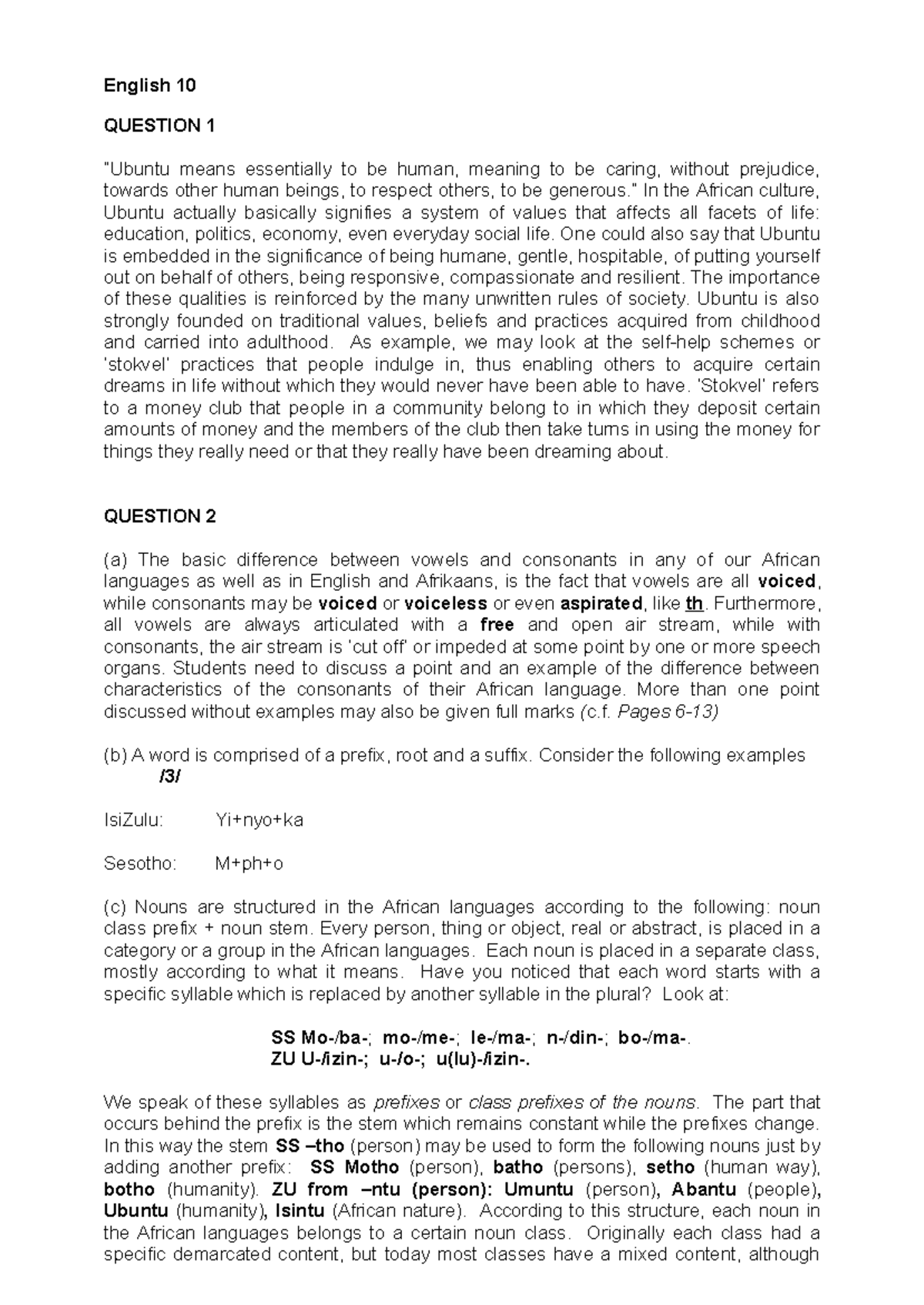 AFL1501 SUMMARIES: Exploring Ubuntu and Language Structures in African Contexts - Studocu