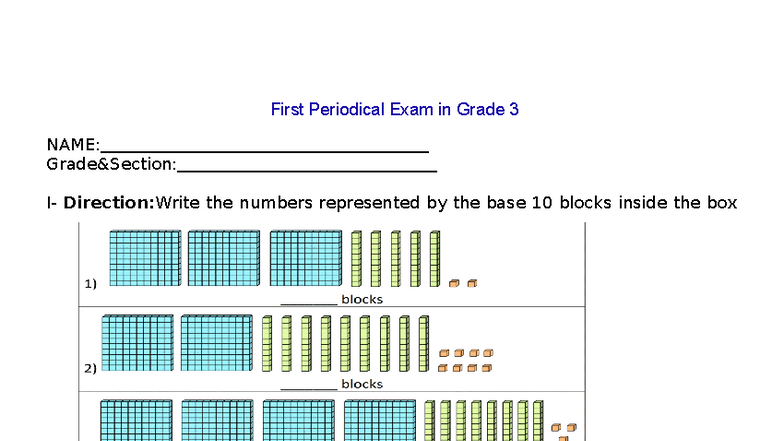 MATH 3: First Periodical Exam Review and Practice - Studocu