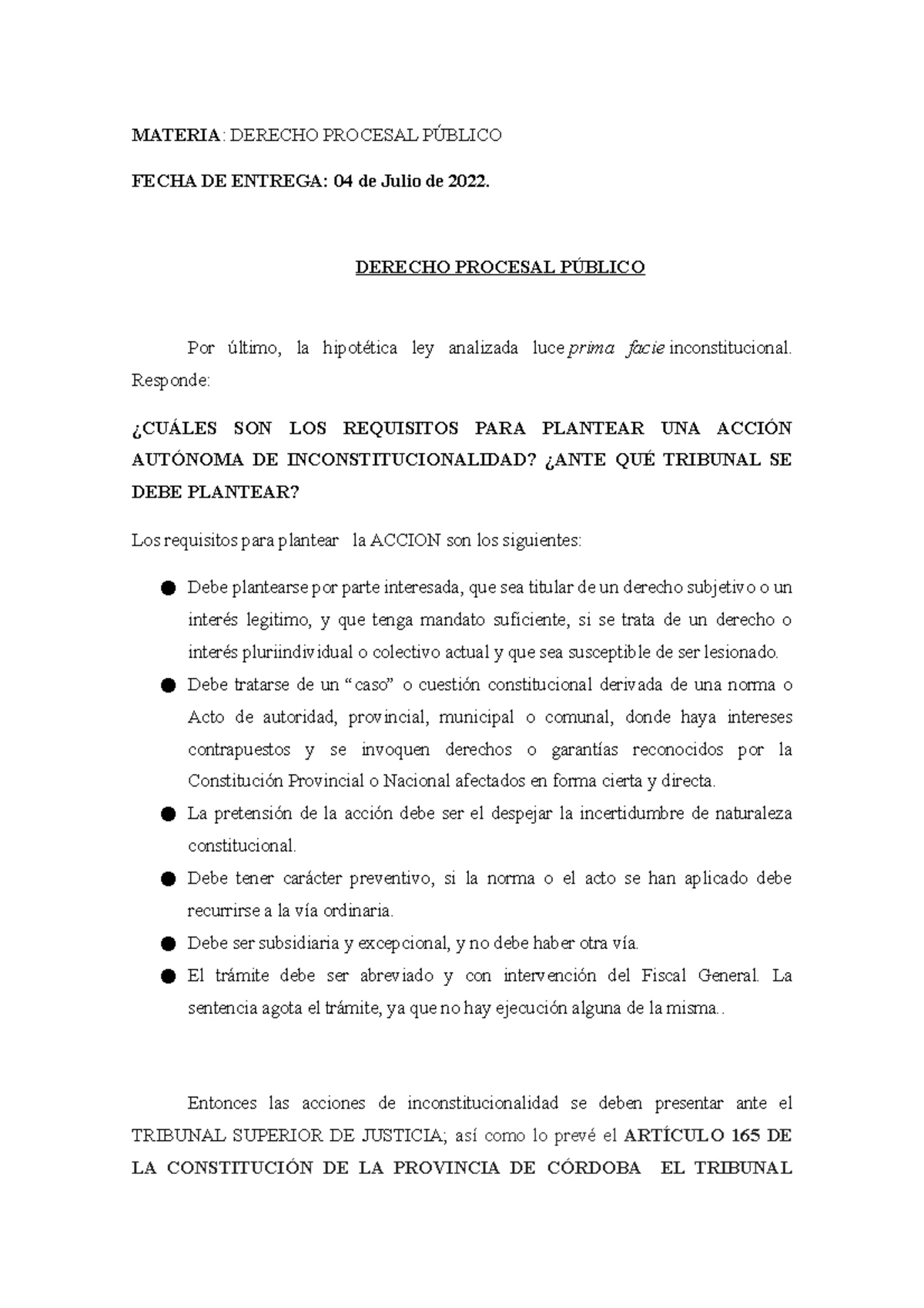 Practico Procesal Publico TP1 - UNIVERSIDAD SIGLO 21 Consigna. Llega a ...