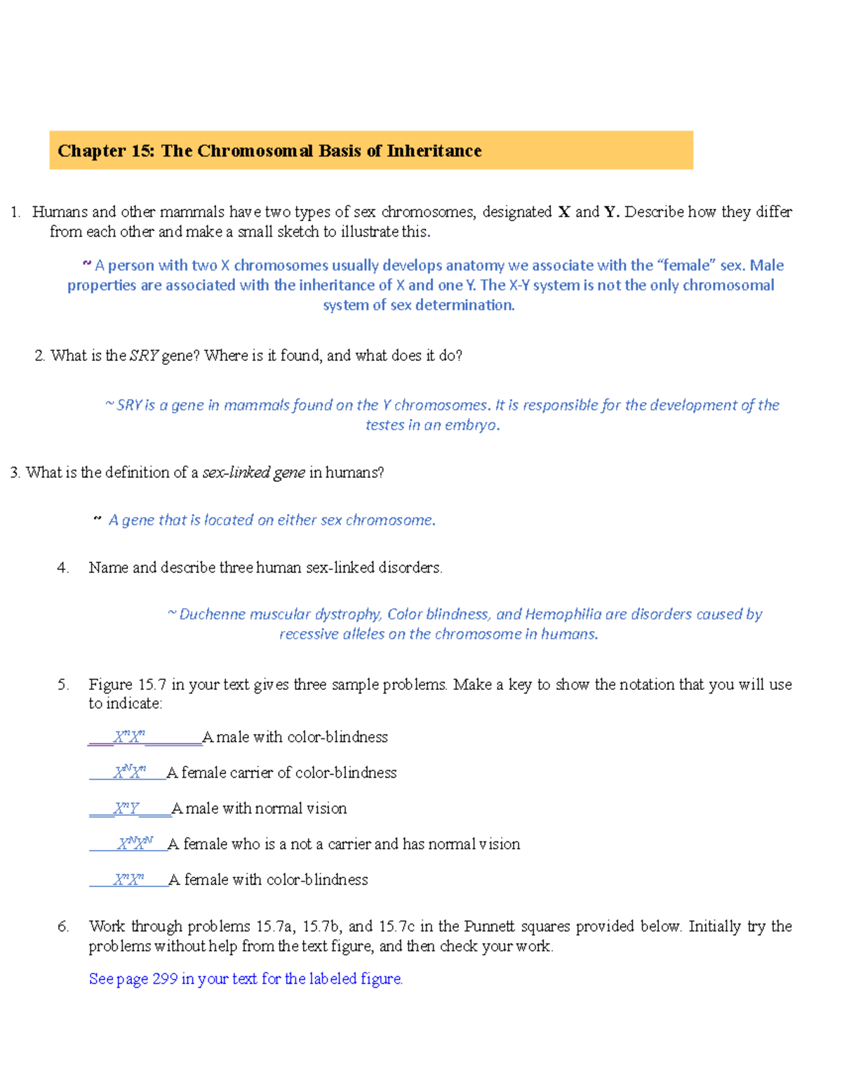 Chapter 15 Overview: The Chromosomal Basis of Inheritance - Studocu