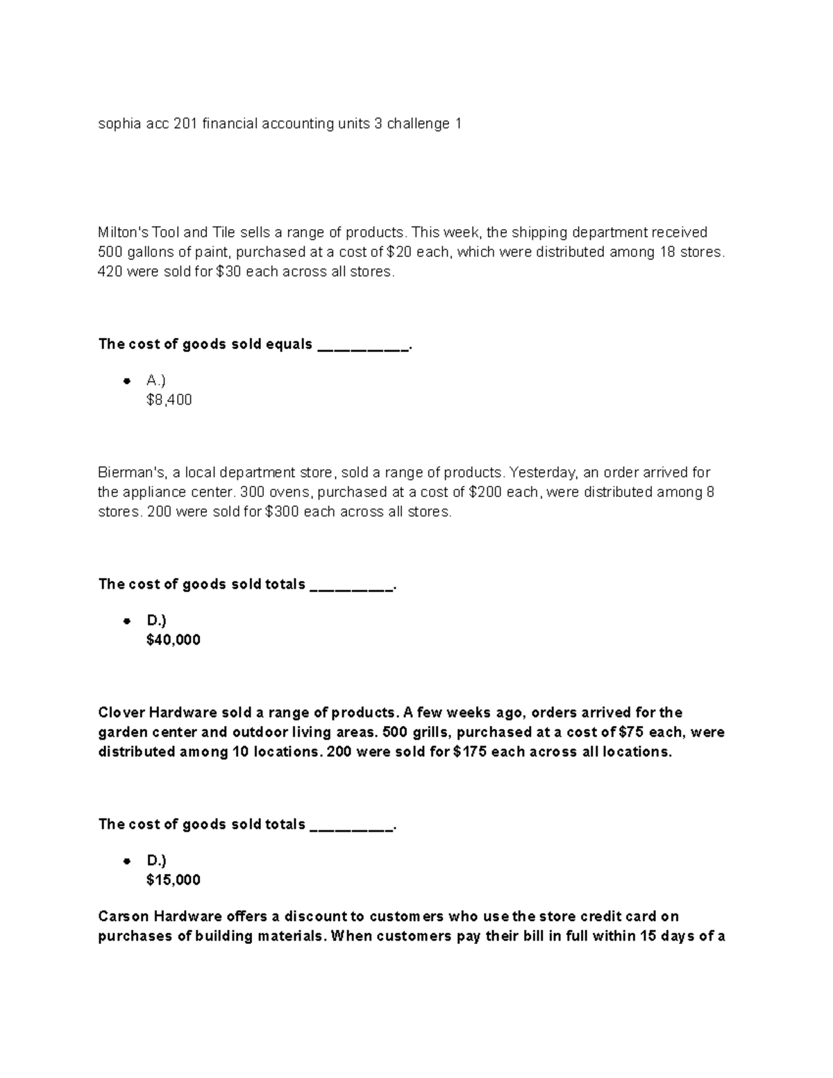 2-2 Comprehensive Problem Parts 1–3 - Comprehensive Problem: Parts ...