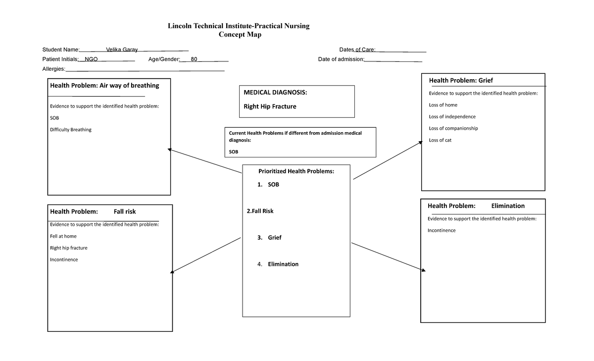 Practical Nursing Concept Map: Patient NGO's Health Issues - Studocu