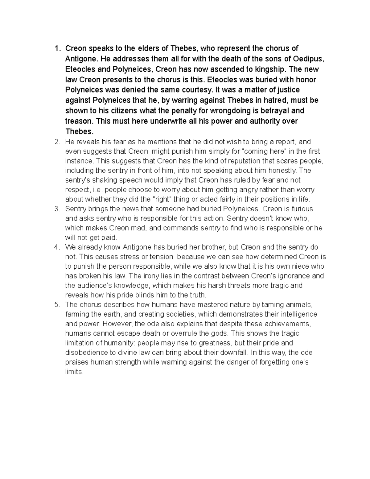 Antigone (ENG 201) Scene 1 Analysis and Discussion Questions - Studocu