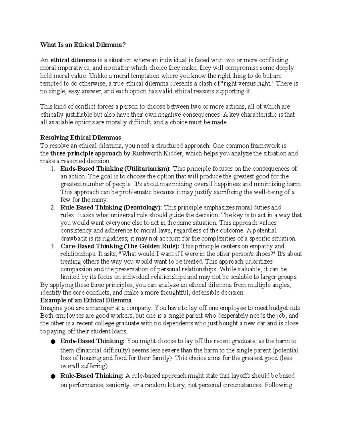 Understanding Ethical Dilemmas: Frameworks and Case Studies for BS ...