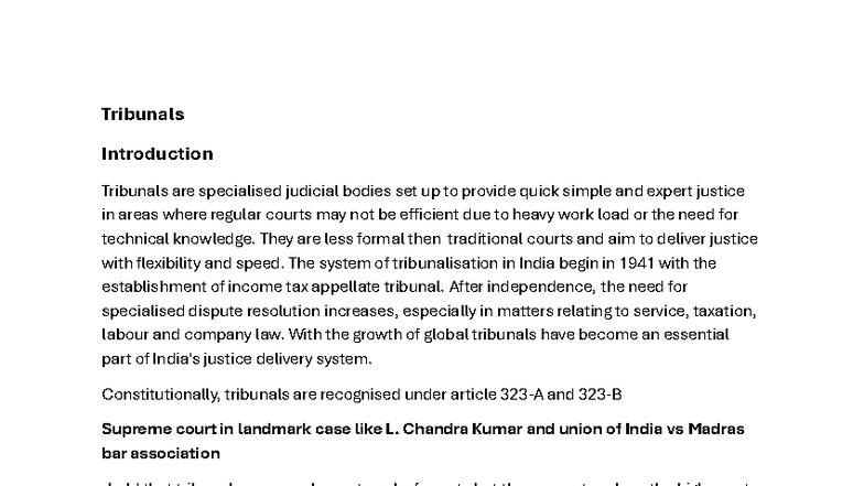 Tribunals Overview: Structure, Functions, and Judicial Review - Studocu
