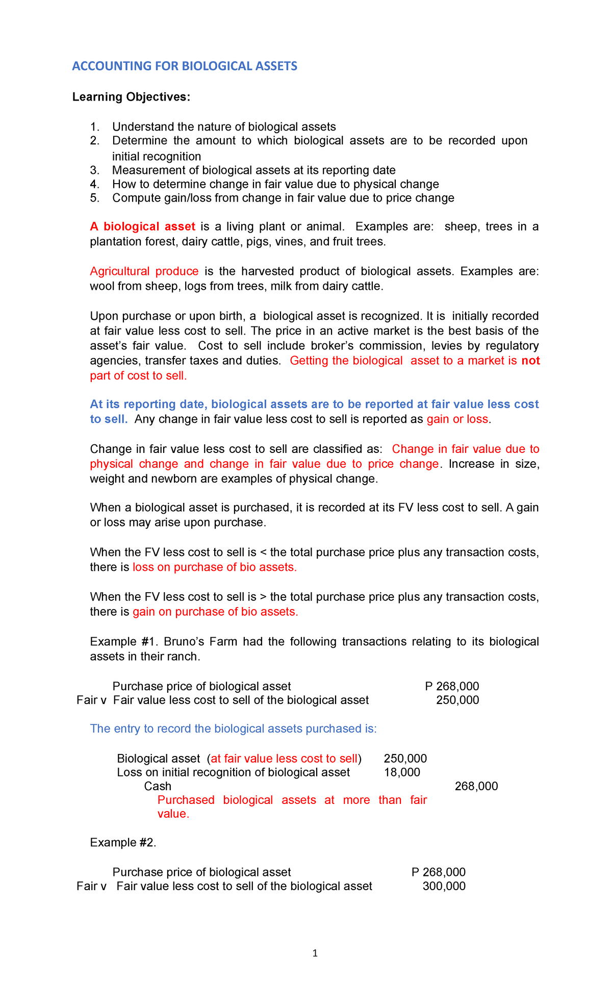 BIO Assets - ACCOUNTING FOR BIOLOGICAL ASSETS Learning Objectives ...