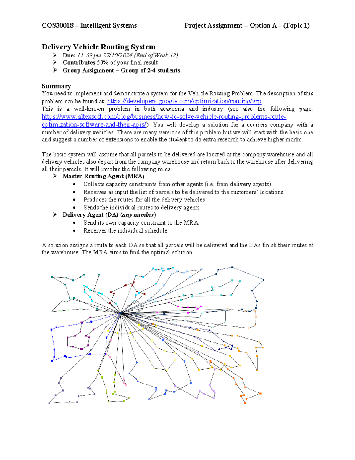 COS30018 - Project Assignment - Option A: Vehicle Routing System Guide ...