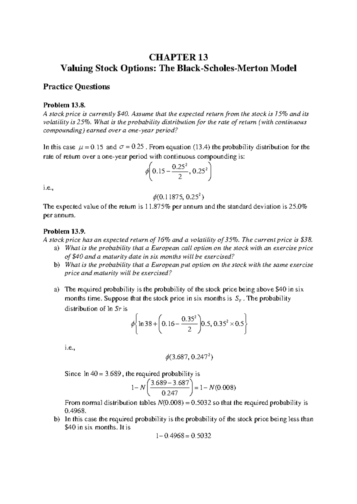 Ch06 Problem Solutions - CHAPTER 6 Interest Rate Futures Practice Questions Problem 6. The price ...
