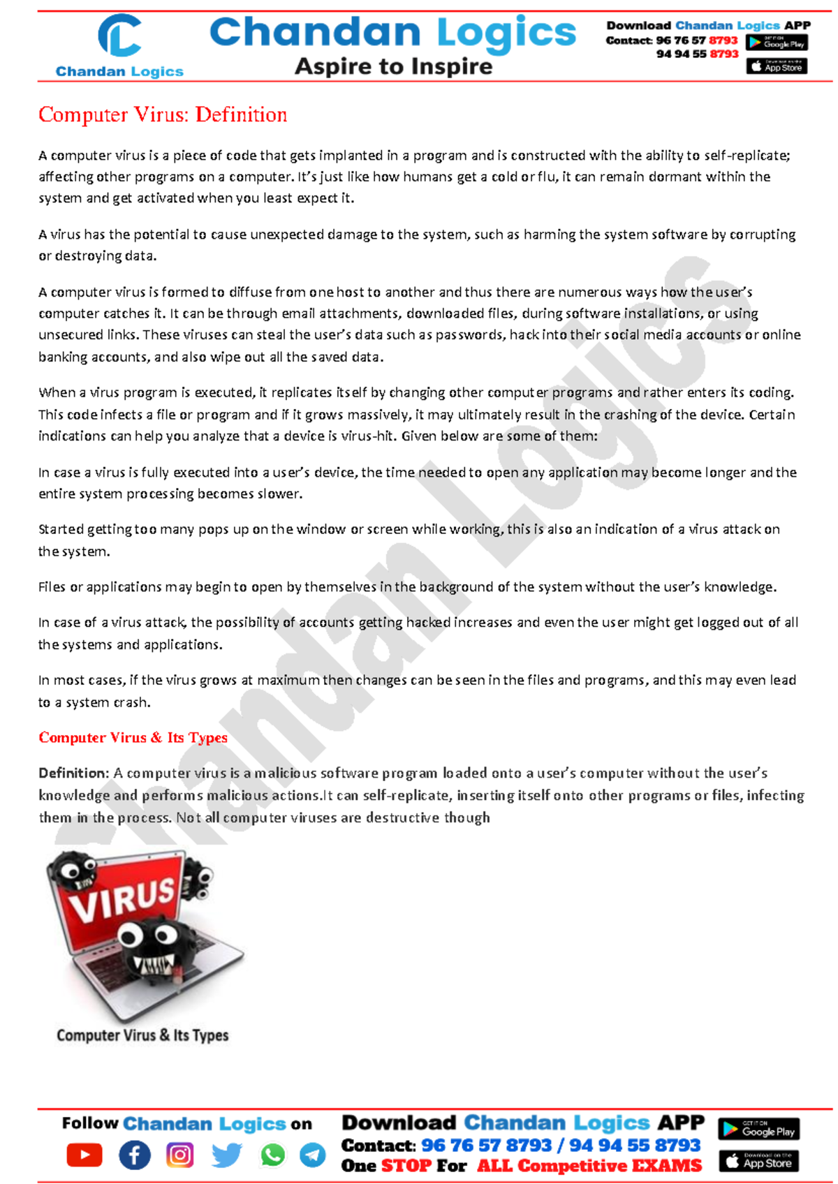 Computer Virus: Types, Definitions, and Impacts on Systems - Studocu