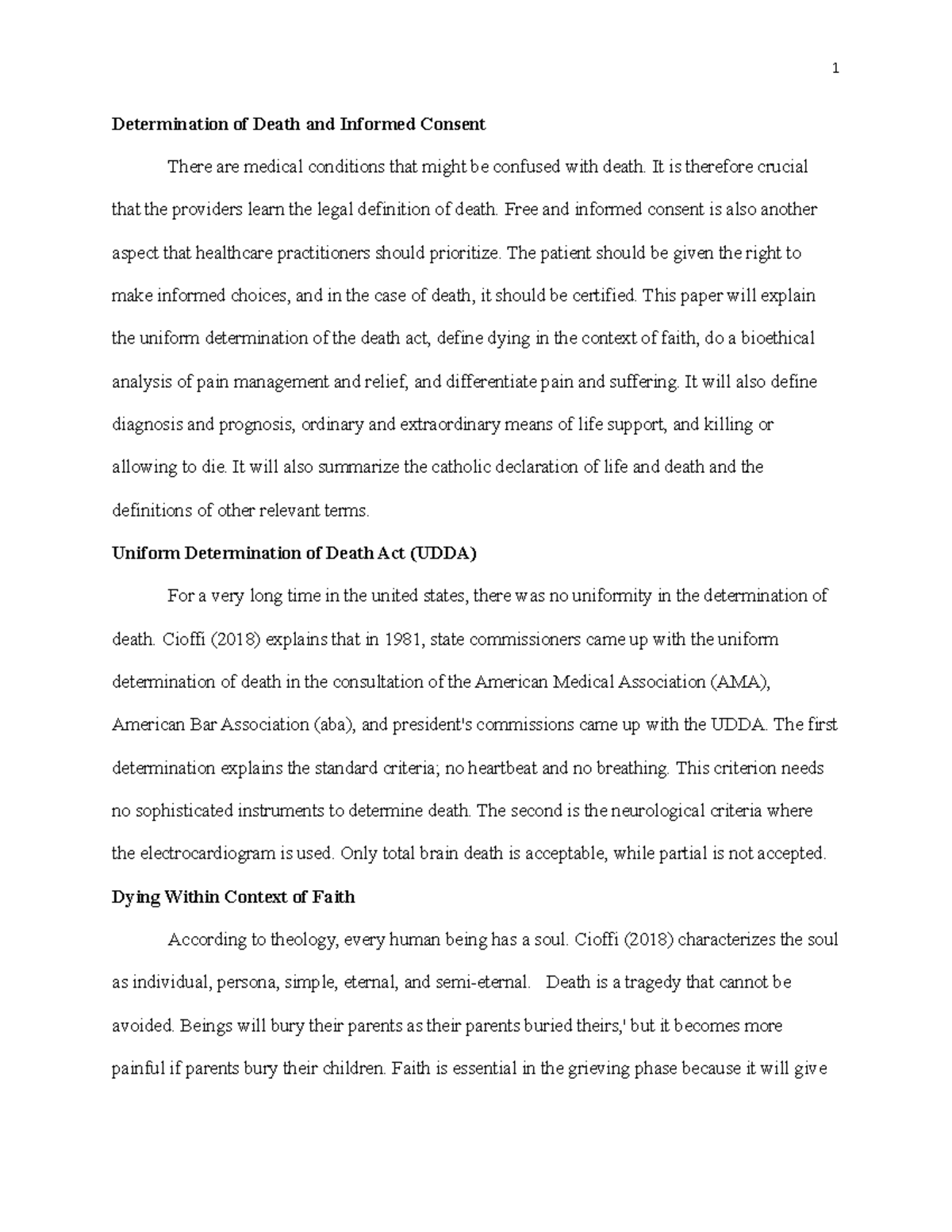 Module 6 Assignment - Discussion on Death & Informed Consent - Studocu