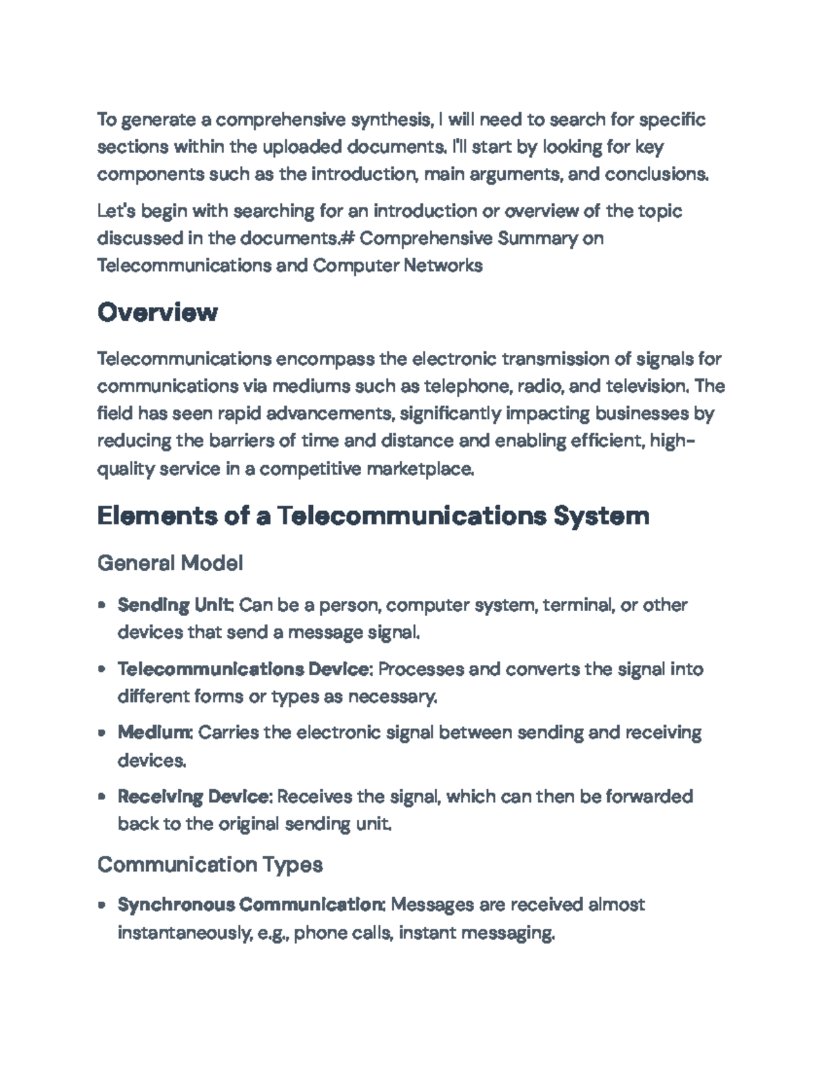 Telecommunications and Computer Networks Overview (Course Code) - To ...