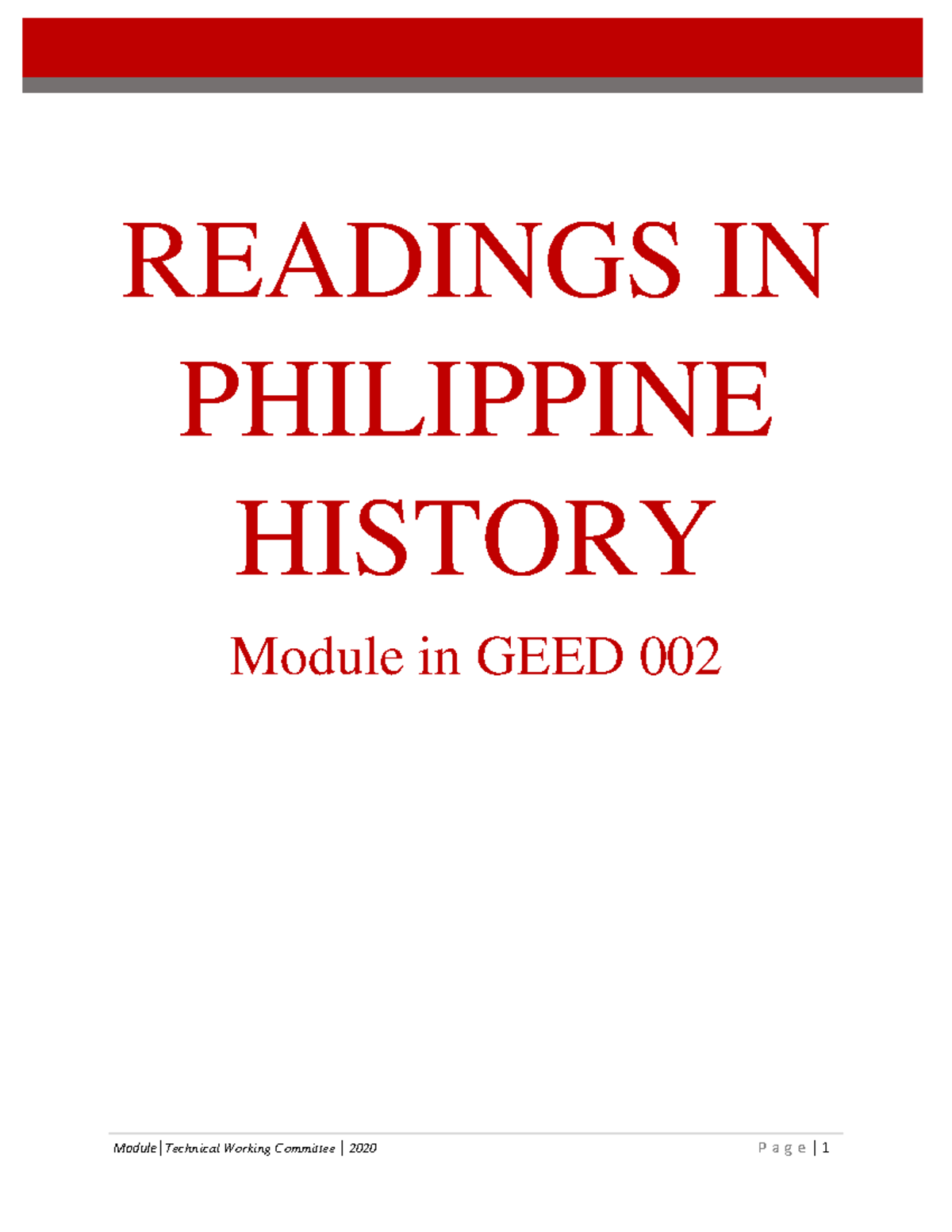 GEED-002-Readings-in-Philippine-History-1 Module - READINGS IN ...