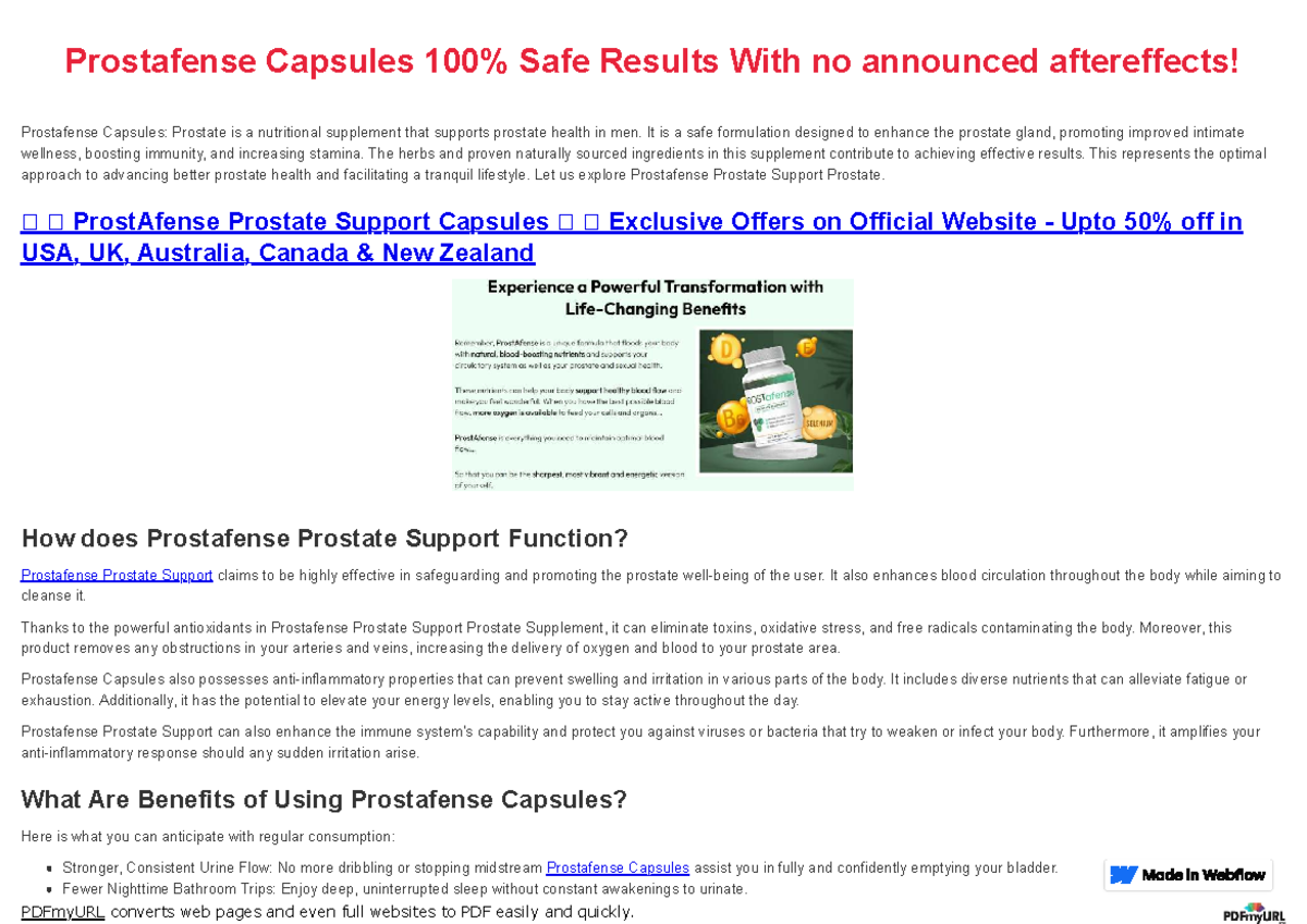 Prostafense Prostate Support: Comprehensive Review and Benefits - Studocu