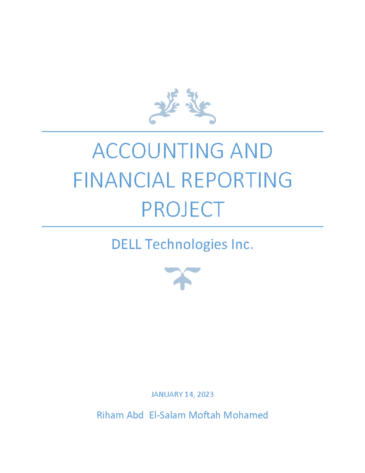 Project final - Financial Statement Analysisof Dell - ACCOUNTING AND ...