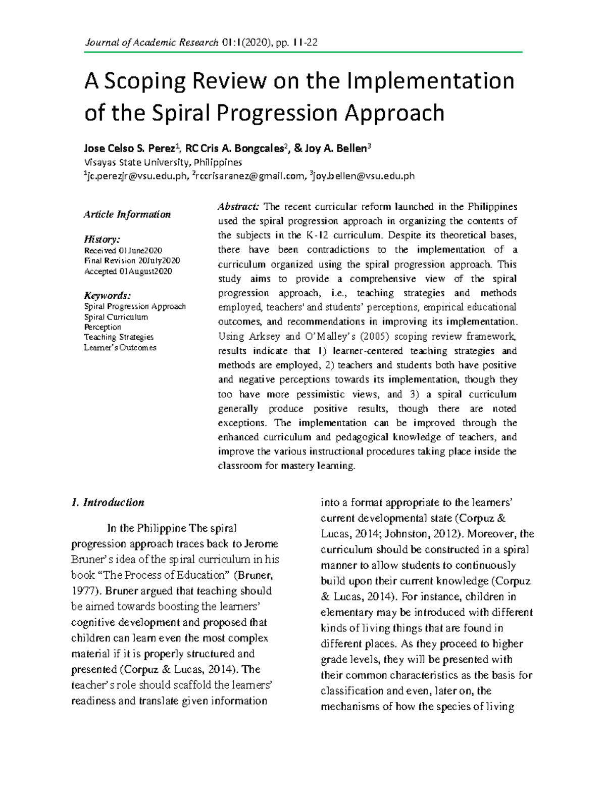 A Scoping Review of the Spiral Progression Approach in Education - Studocu