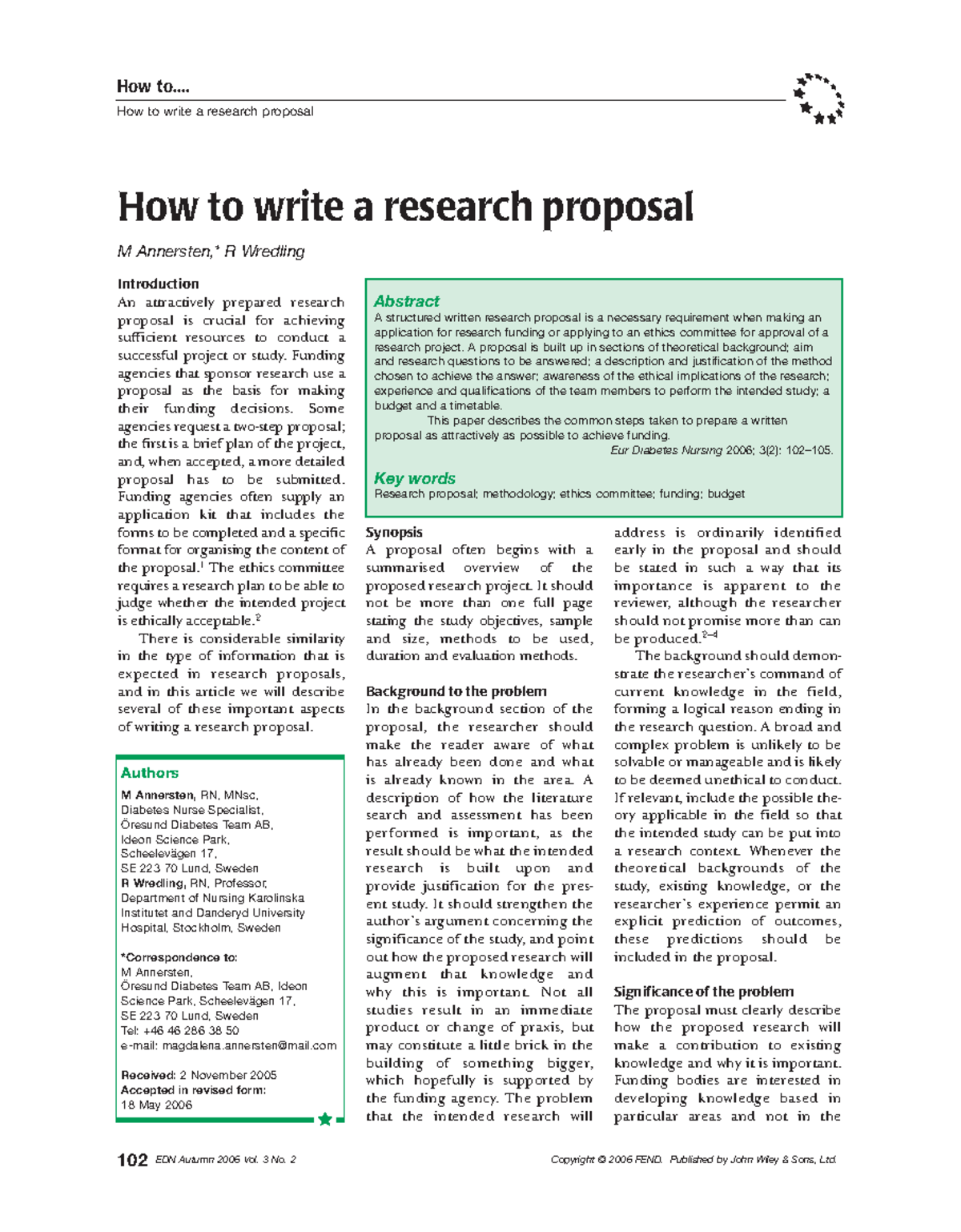 Understanding the Key Elements of a Research Proposal (Course Code: RN ...
