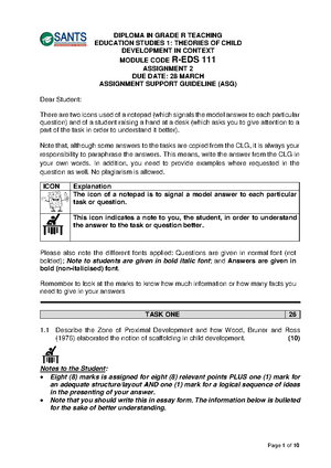 Academic literacy assignment 2 - 1 Always remember to consult MySANTS ...