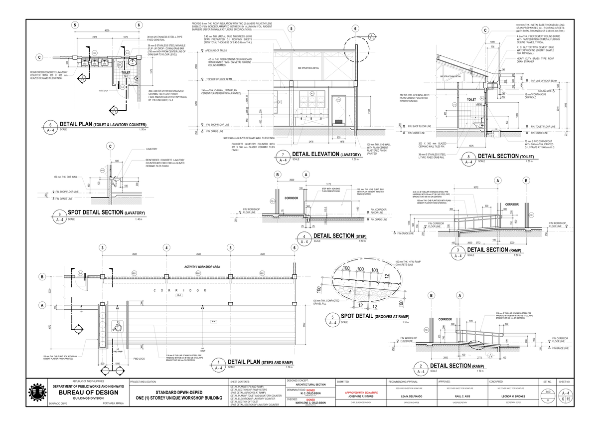 A-4: Detailed Structural Plans for Toilet and Lavatory Counter - Studocu