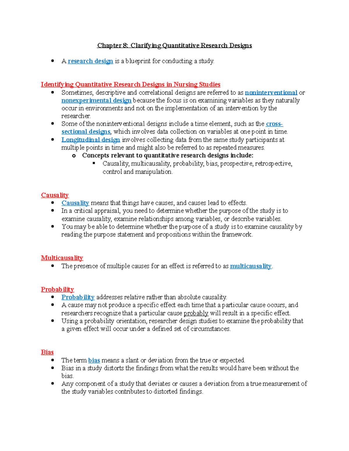 Chapter 8 Research Notes - Chapter 8: Clarifying Quantitative Research ...