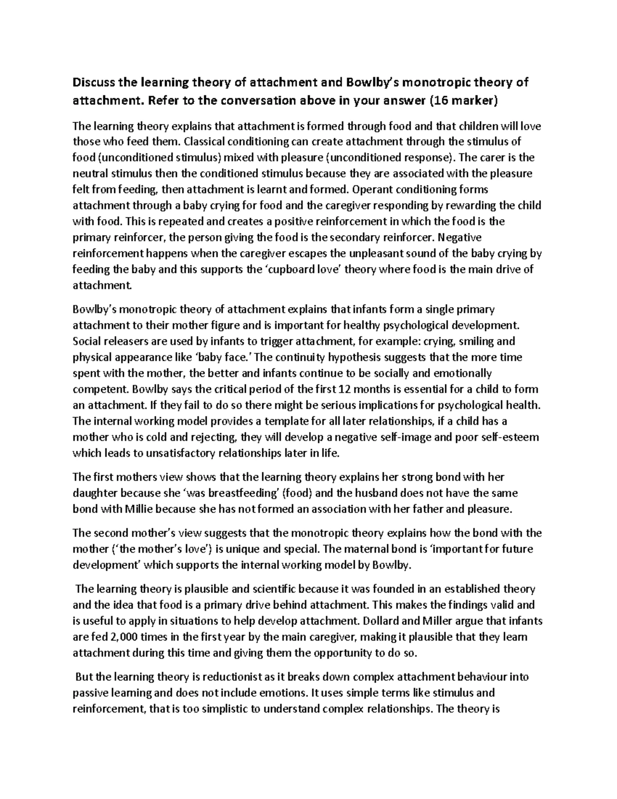 Psychopathology essay - Biological explanation of OCD (16 marker ...