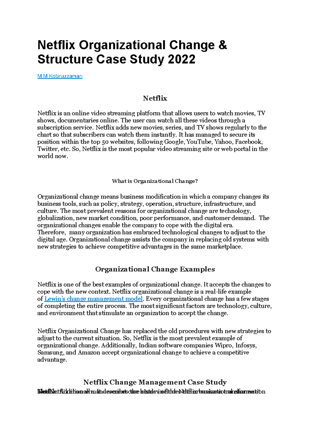 Netflixorganizationalchange - Netflix Organizational Change & Structure ...