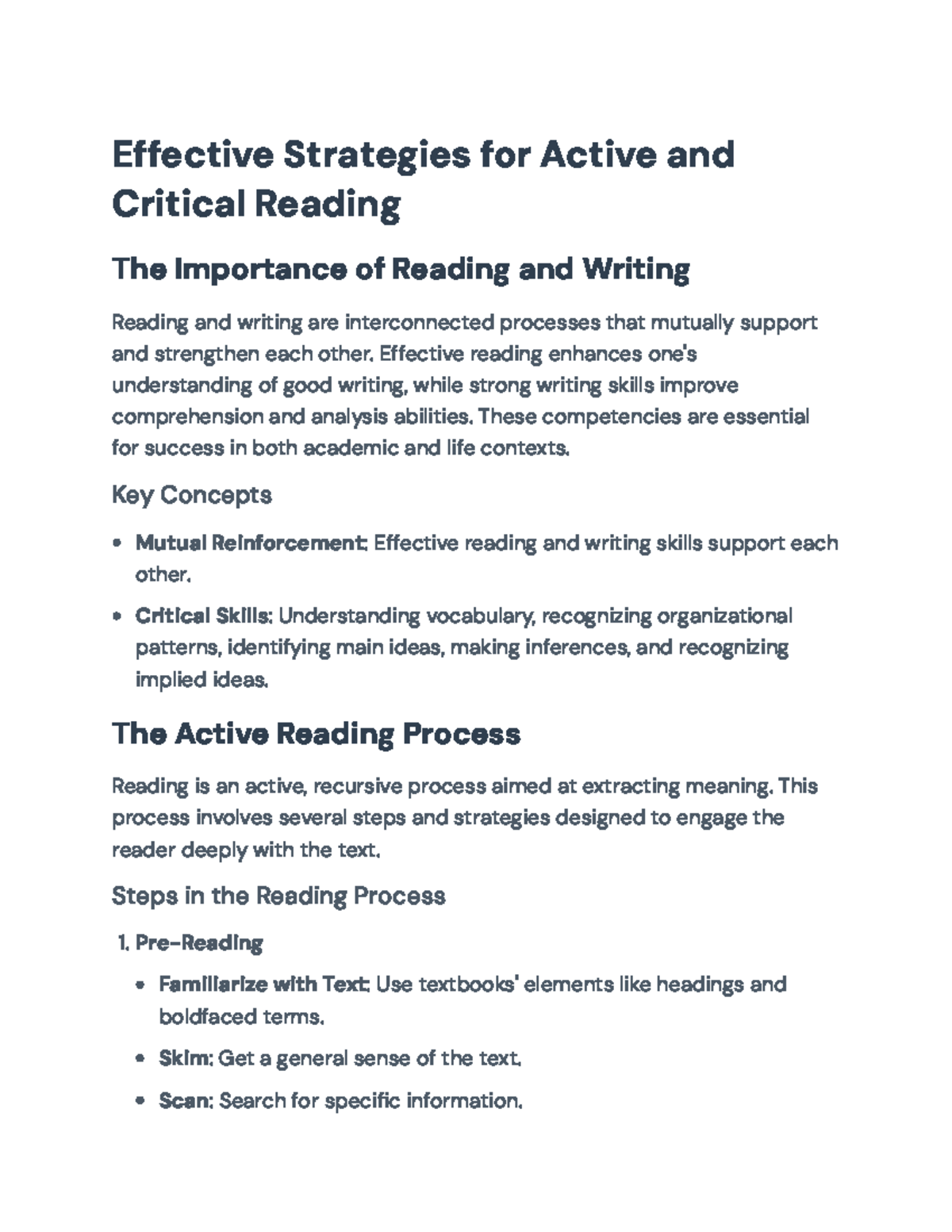 Effective Strategies for Active and Critical Reading (ENG 101 ...