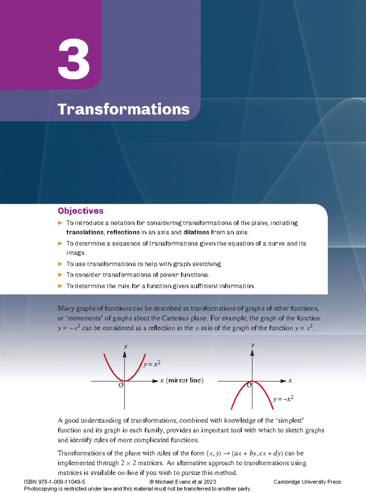 Chapter 3 - Transformations - 3 Transformations Objectives I To introduce a notation for ...