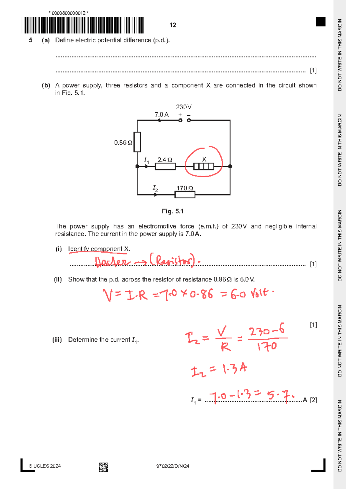 DC Circuit Problems and Solutions for 9702/22 O/N Students - Studocu