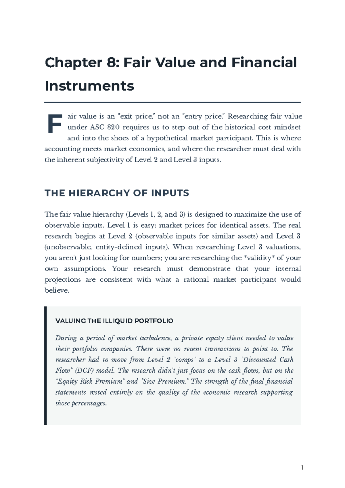 Chapter 8: Fair Value & Financial Instruments (ASC 820) - Studocu