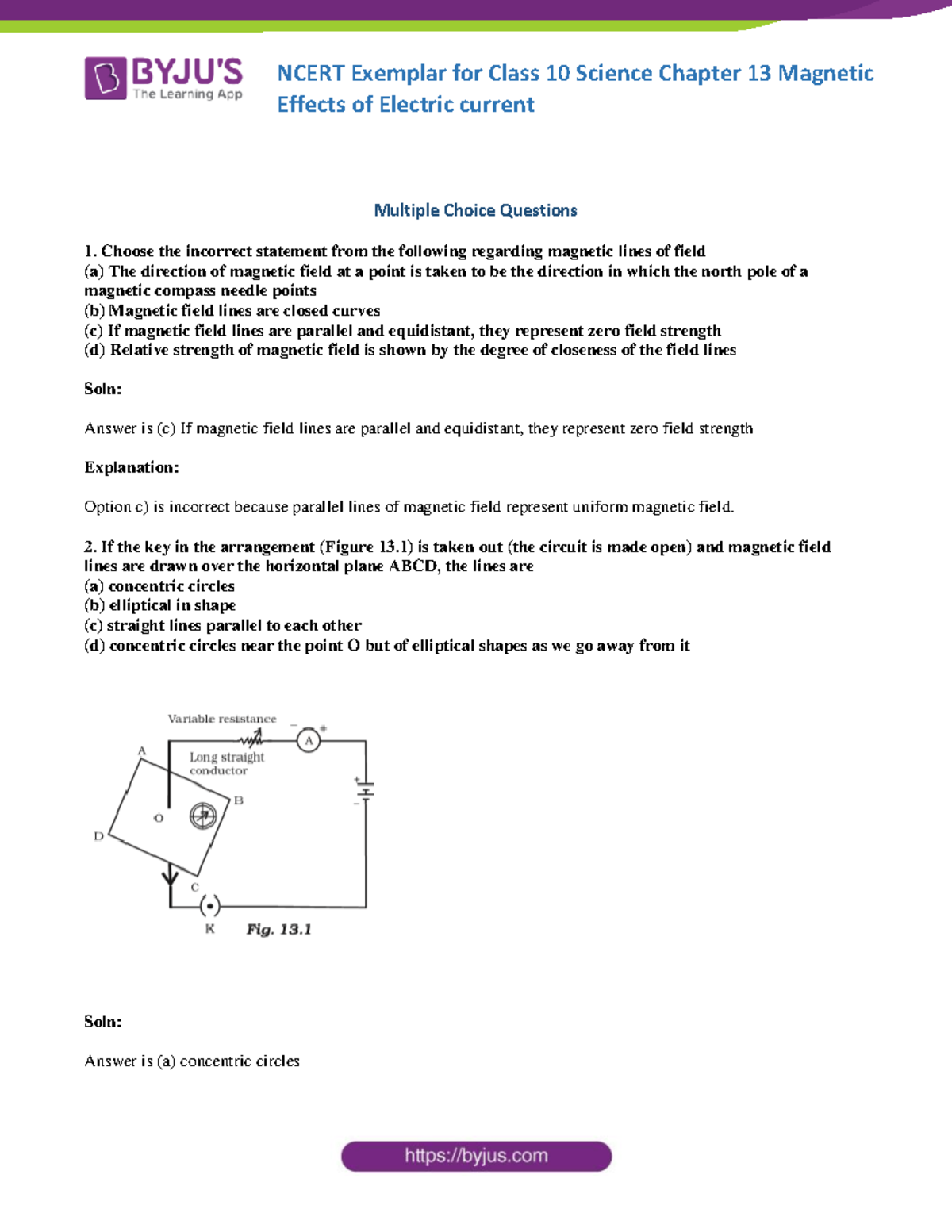 Ncert Exemplar solution class 10 Science Chapter 13 - Effects of ...