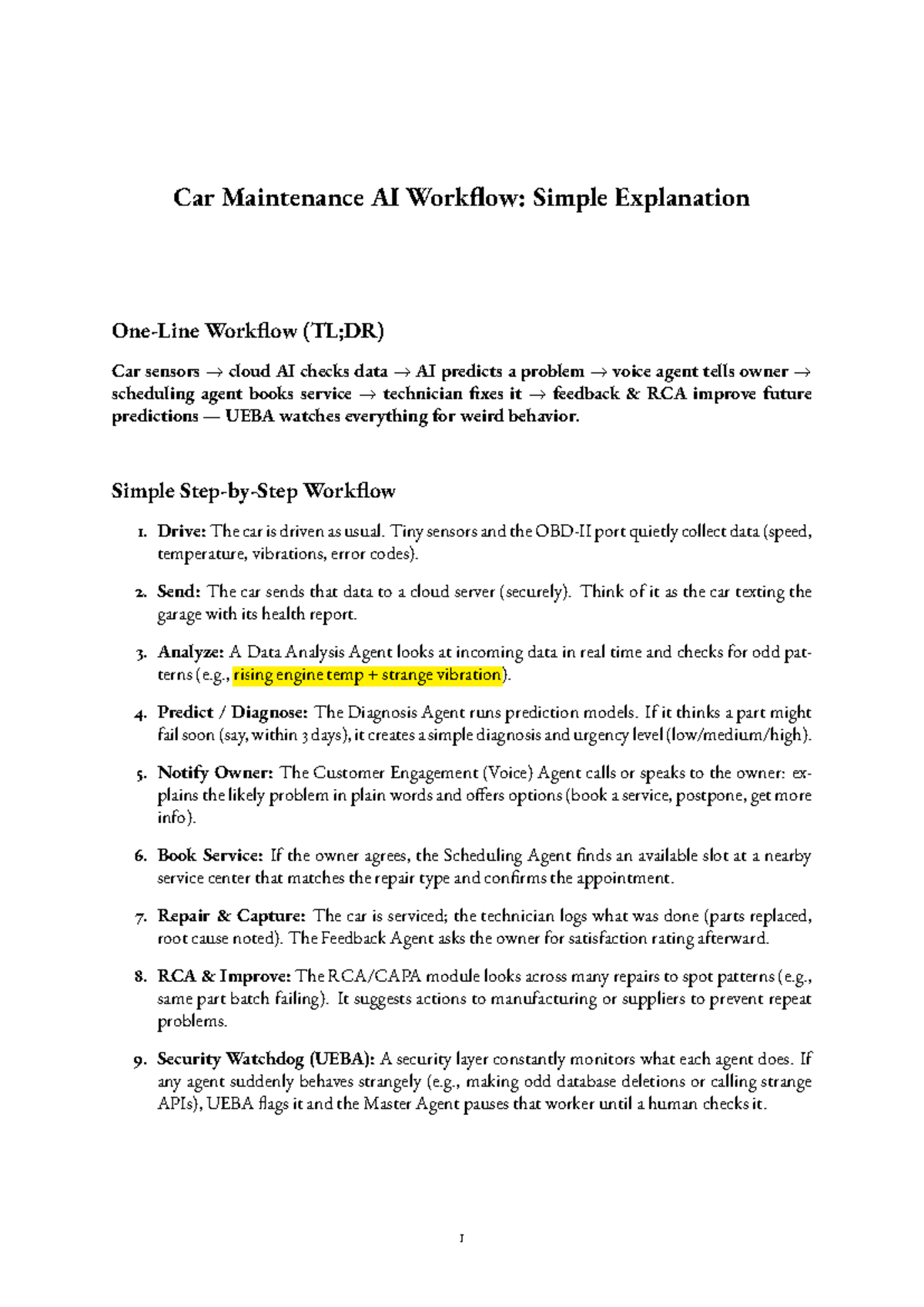 Car Maintenance AI Workflow: Predictive Service & Security Monitoring ...