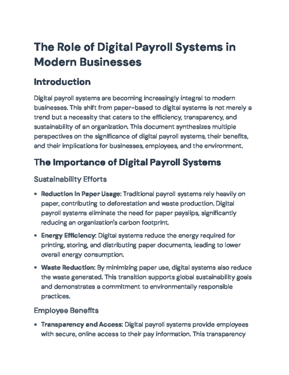 The Impact of Digital Payroll Systems on Modern Business Operations ...
