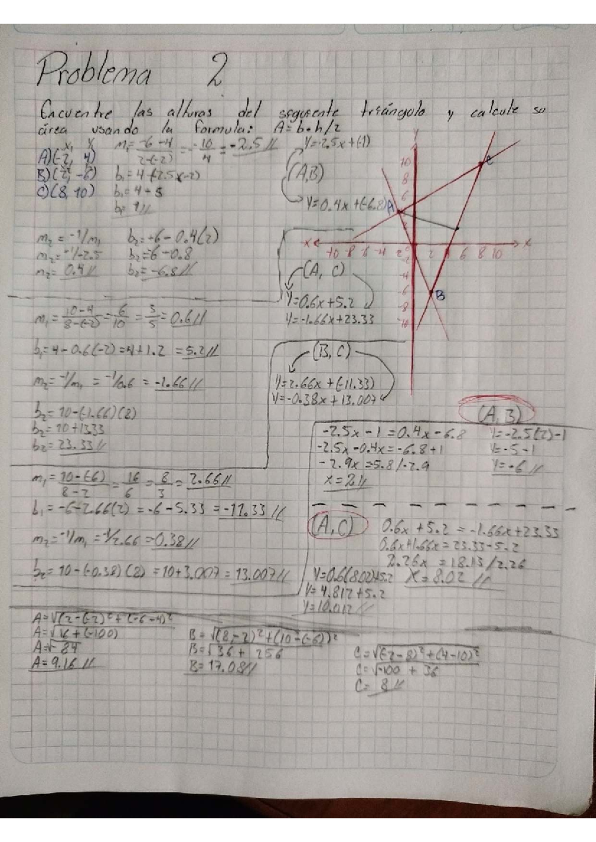 Problema 2: Alturas del Triángulo y Cálculo de Áreas - Studocu
