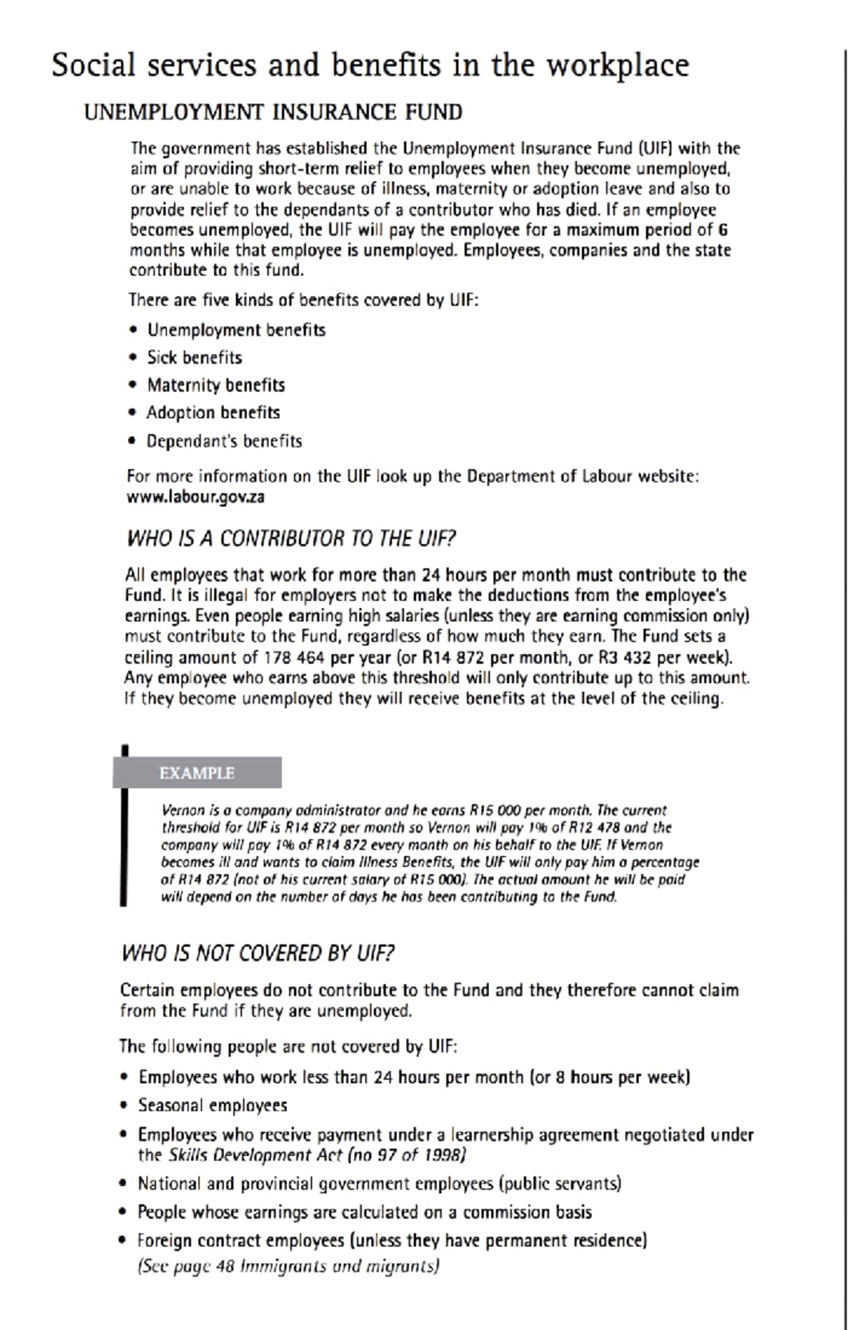 Social Services & Benefits: UIF Overview and Employee Contributions ...