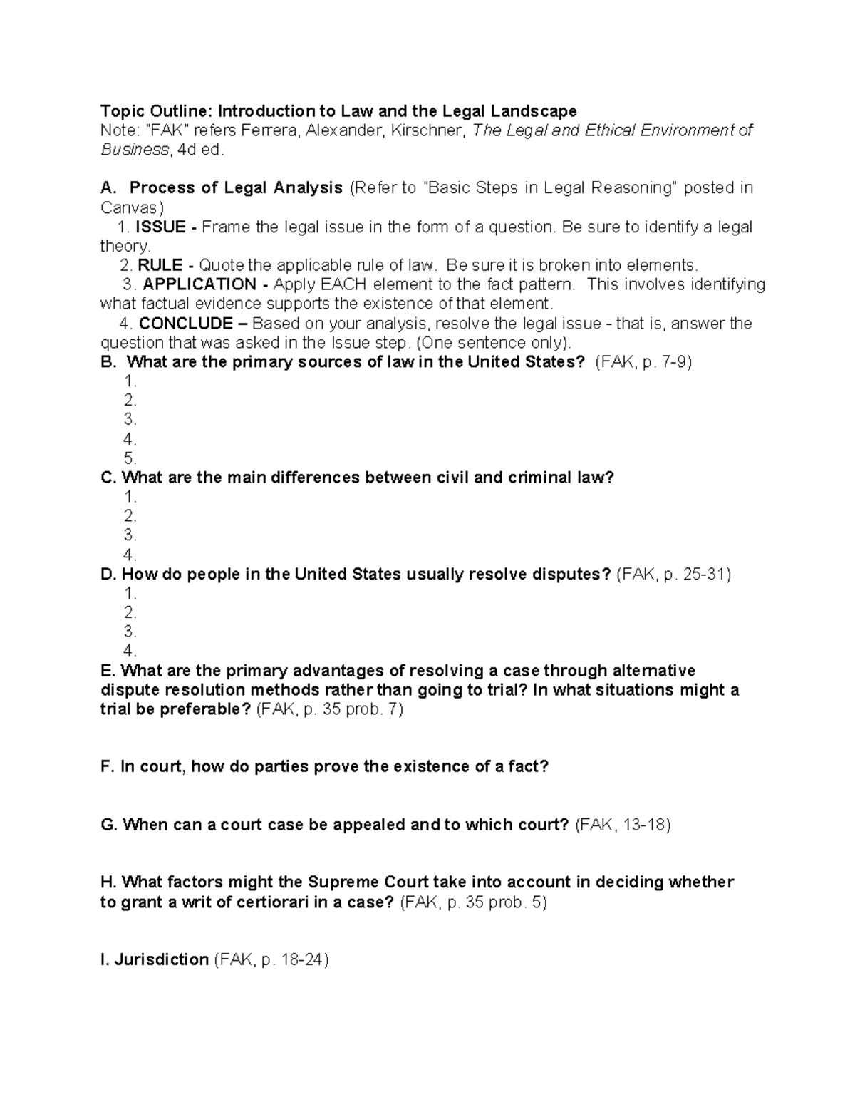Legal Analysis Overview Introduction To Law Fak Course Guide Studocu