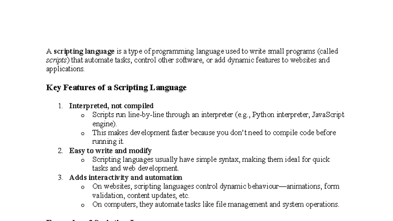 Web Design Notes: Understanding Scripting Languages and Their Uses ...