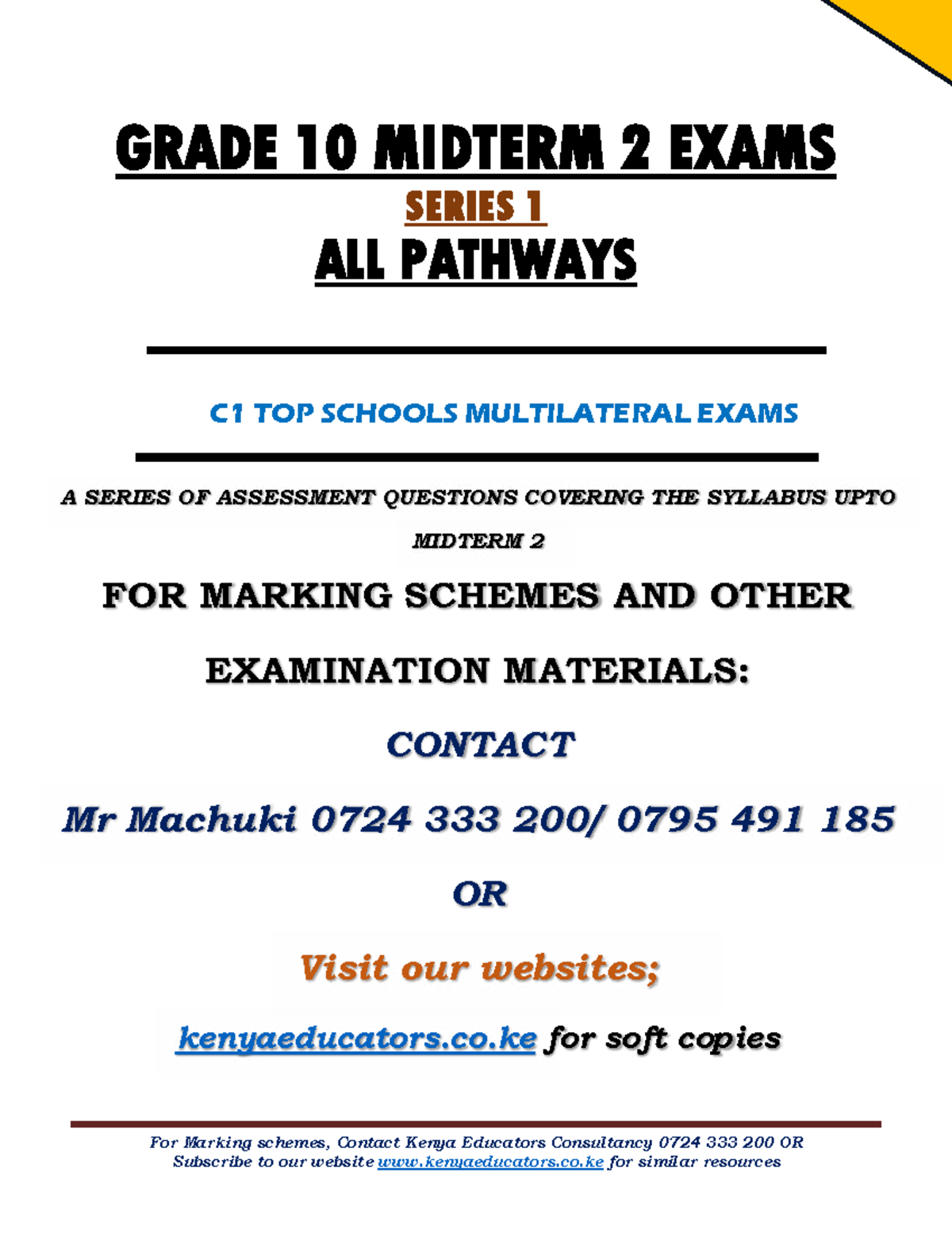 GRADE 10 MIDTERM 2 EXAMS SERIES 1: MULTILATERAL ASSESSMENT QUESTIONS ...