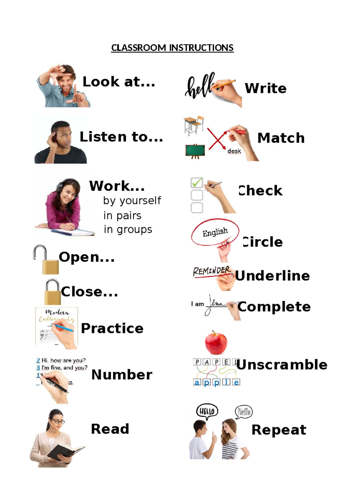 Classroom- Instructions-AND- Expressions 188753 0 - Ingles - CLASSROOM ...