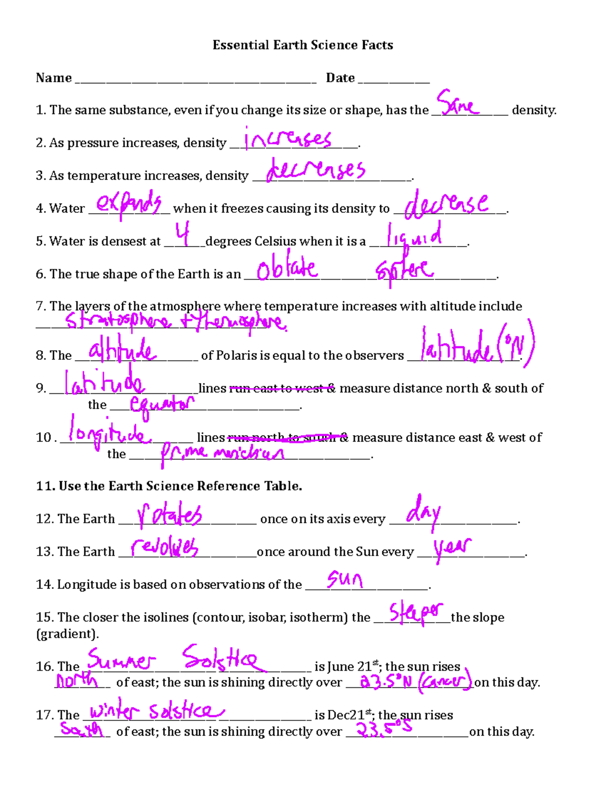 Essential Earth Science Study Guide (ESCI 101) - Key Concepts and Facts ...