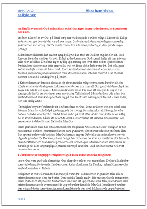 Religionskunskap 1 Uppdrag 1 - Identitet och religion a) Livsåskådningar utan Gud, som ateism ...