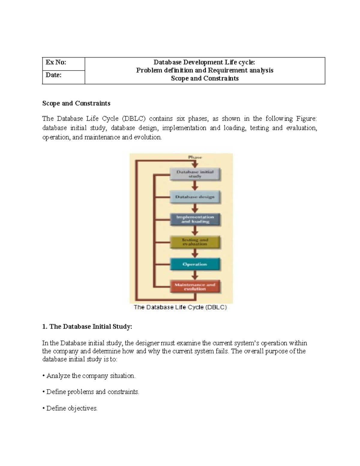 DB Lab - Database Development Life Cycle & SQL Management - Studocu