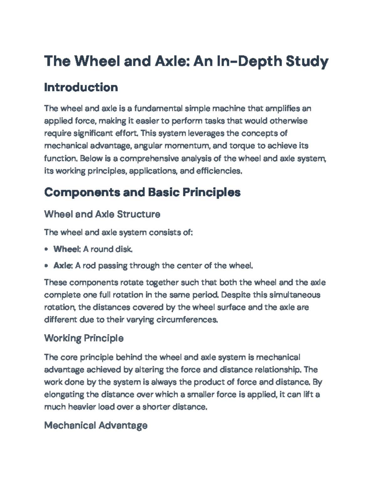Understanding the Wheel and Axle System: Principles and Applications ...
