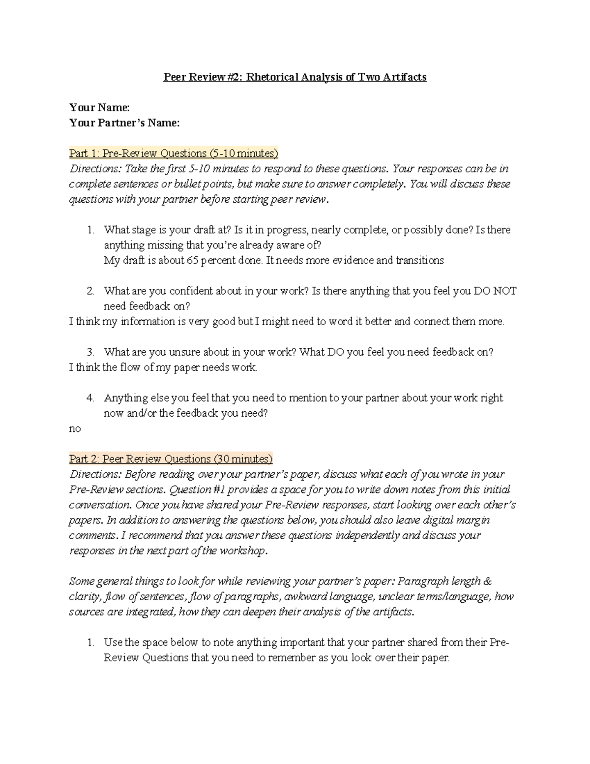 Blackerby P2 RA Peer Review Worksheet: Rhetorical Analysis Insights ...