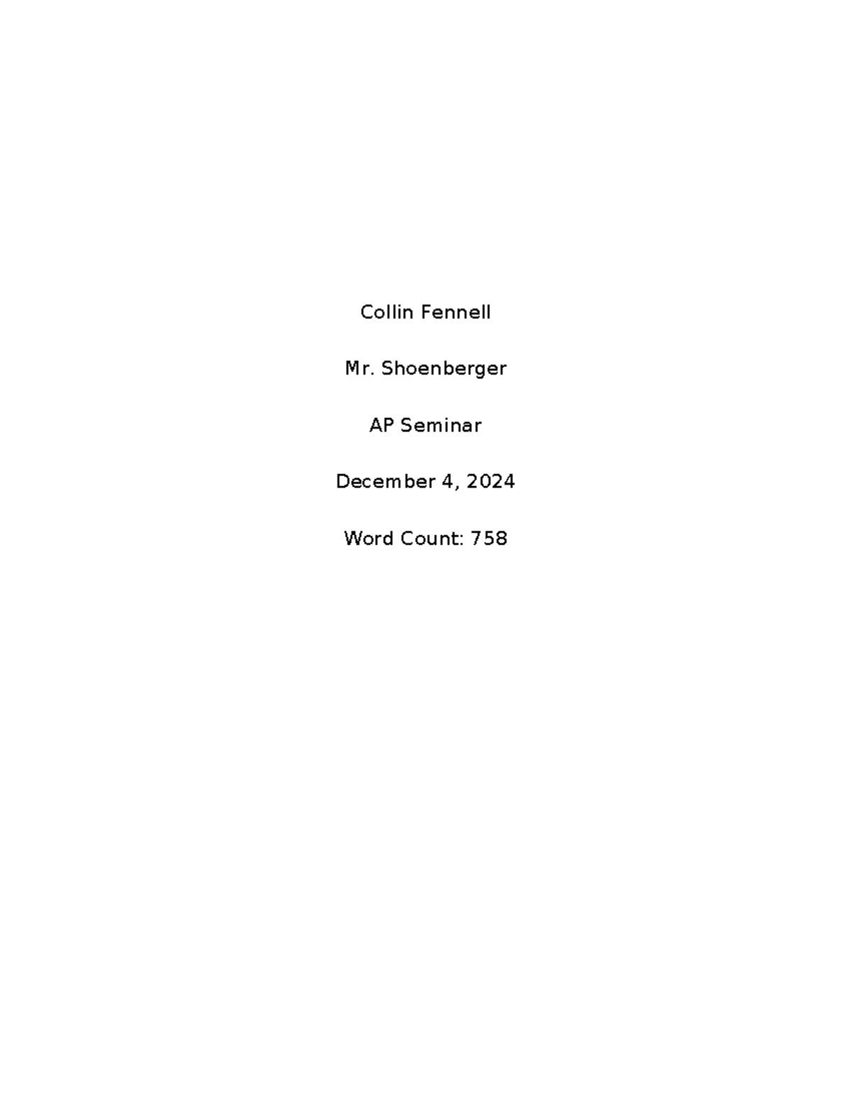 IRR AP Rough Draft - IRR on happiness - Collin Fennell Mr. Shoenberger ...