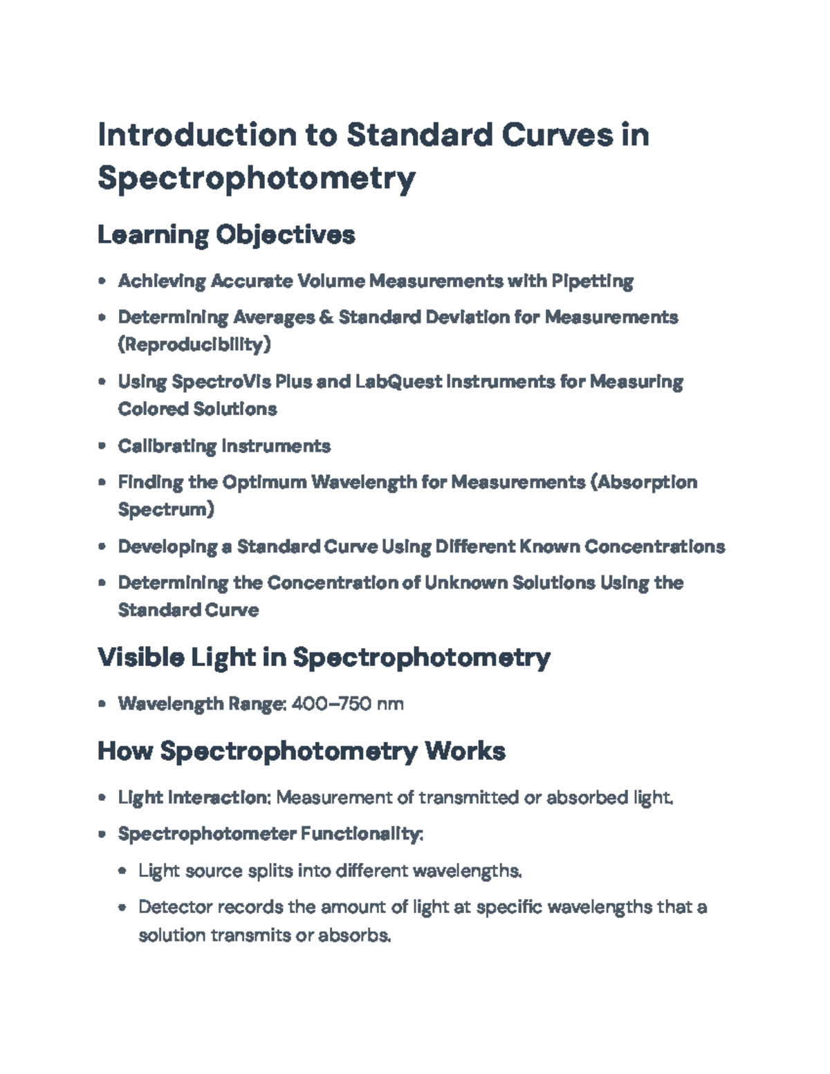 Standard Curves in Spectrophotometry: Methods & Practical Applications ...