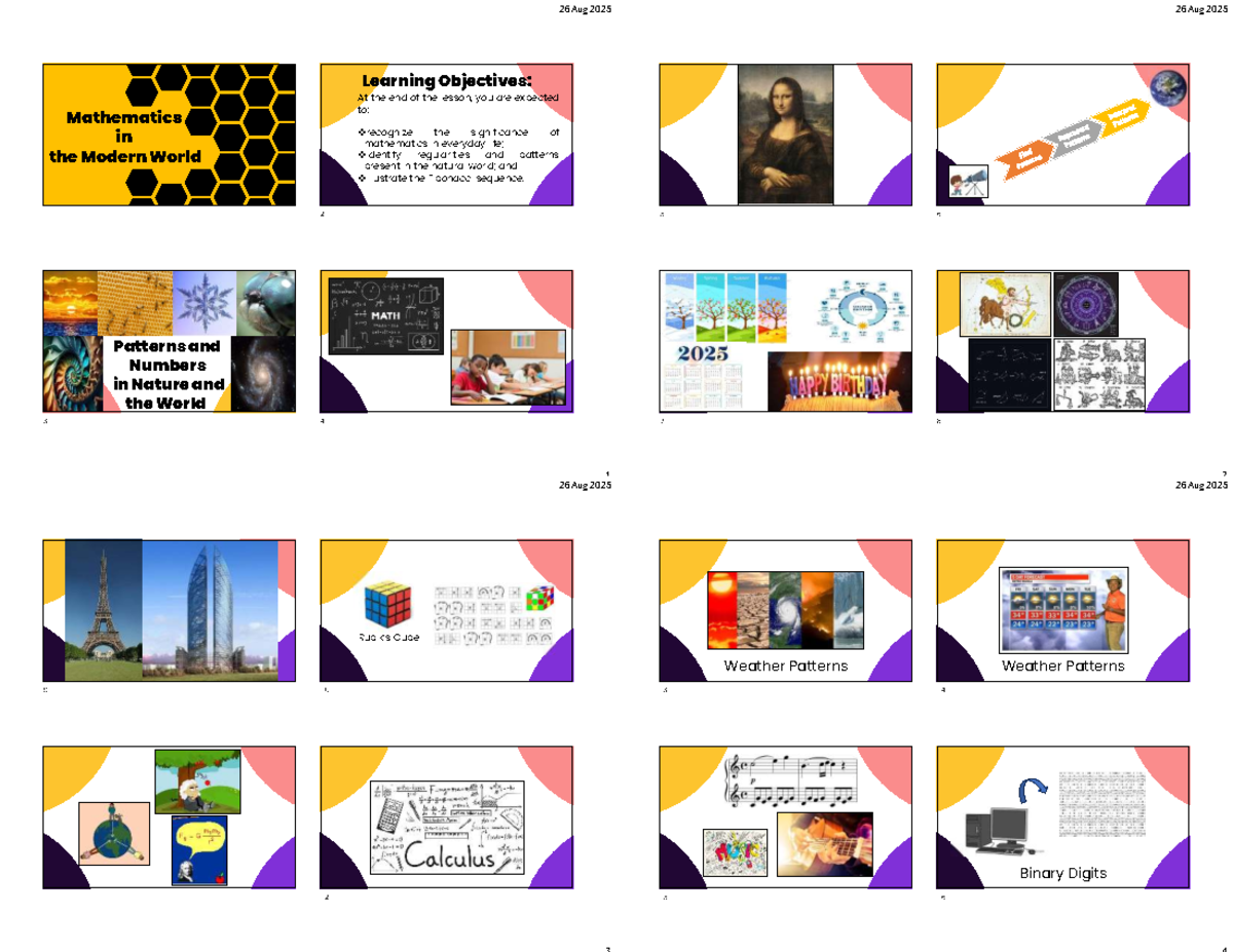 MMW 1: Exploring Mathematics in Nature and Everyday Life - Studocu