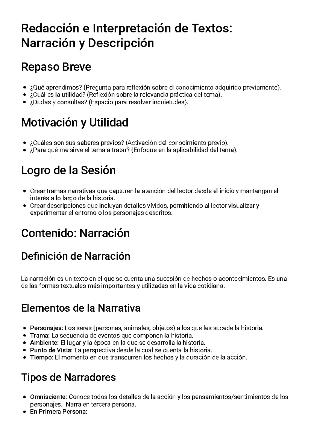 Redacción e Interpretación de Textos: Guía de Estudio 3 - Studocu