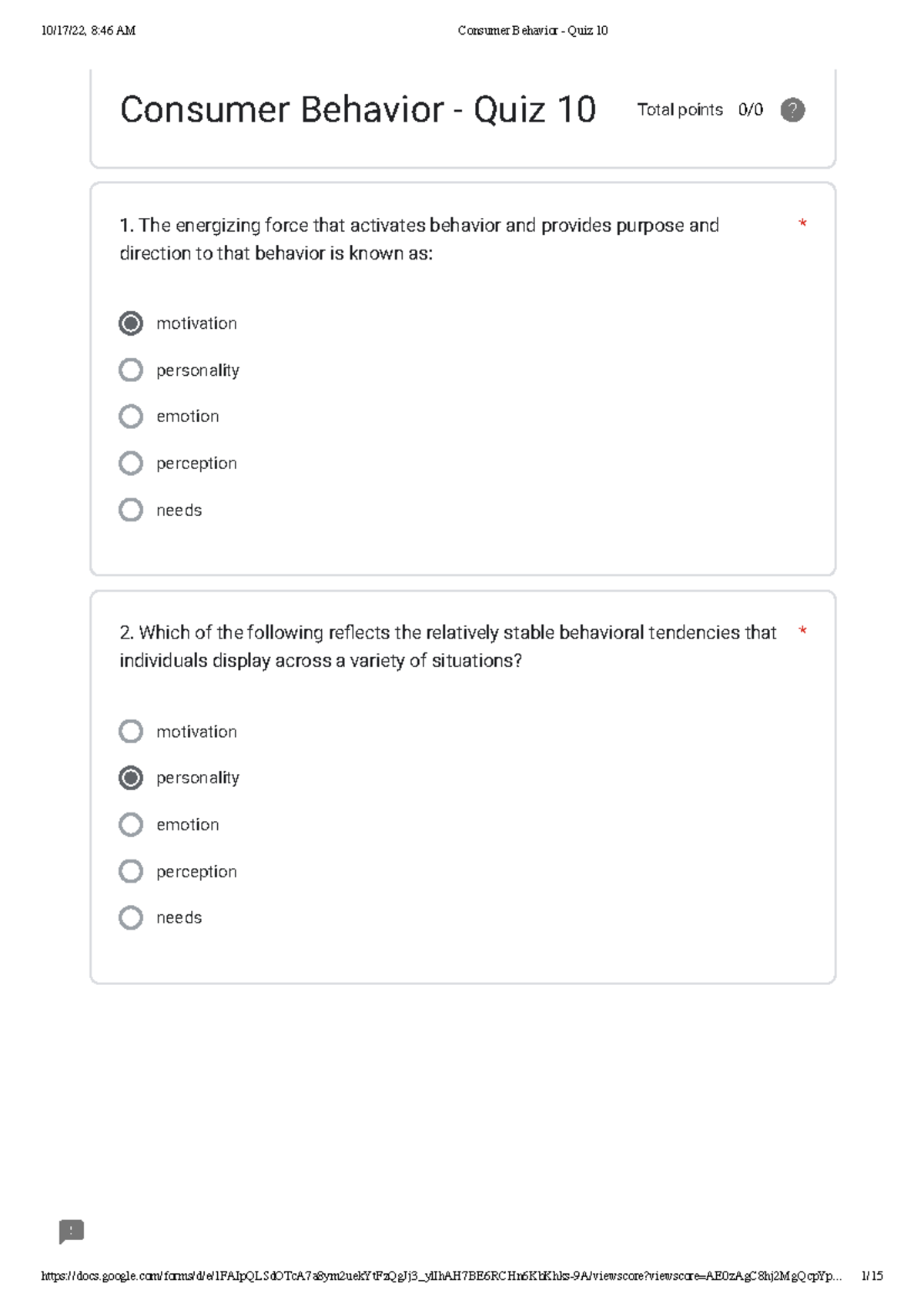 Consumer Behavior - Quiz 10 Review and Key Concepts - Studocu