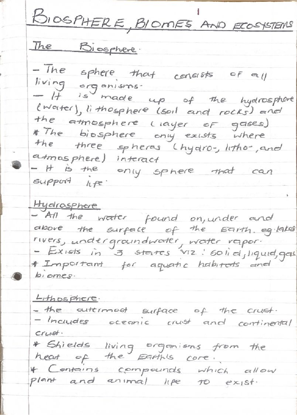 Final Exam Review: Ecosystems and the Biosphere (Course Code: XYZ ...